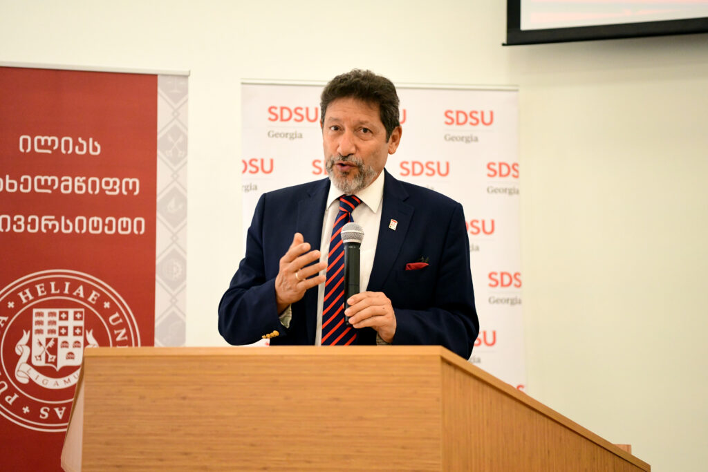 Rector of Ilia State University, Professor Nino Donorjginidze and SDSU ...